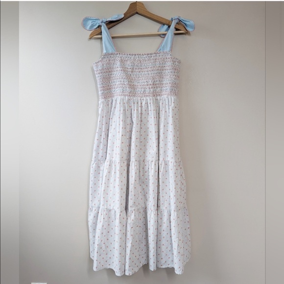 Dondolo | Dresses | Dondolo Beatrice Floral Tie Shoulder Tiered Dress ...